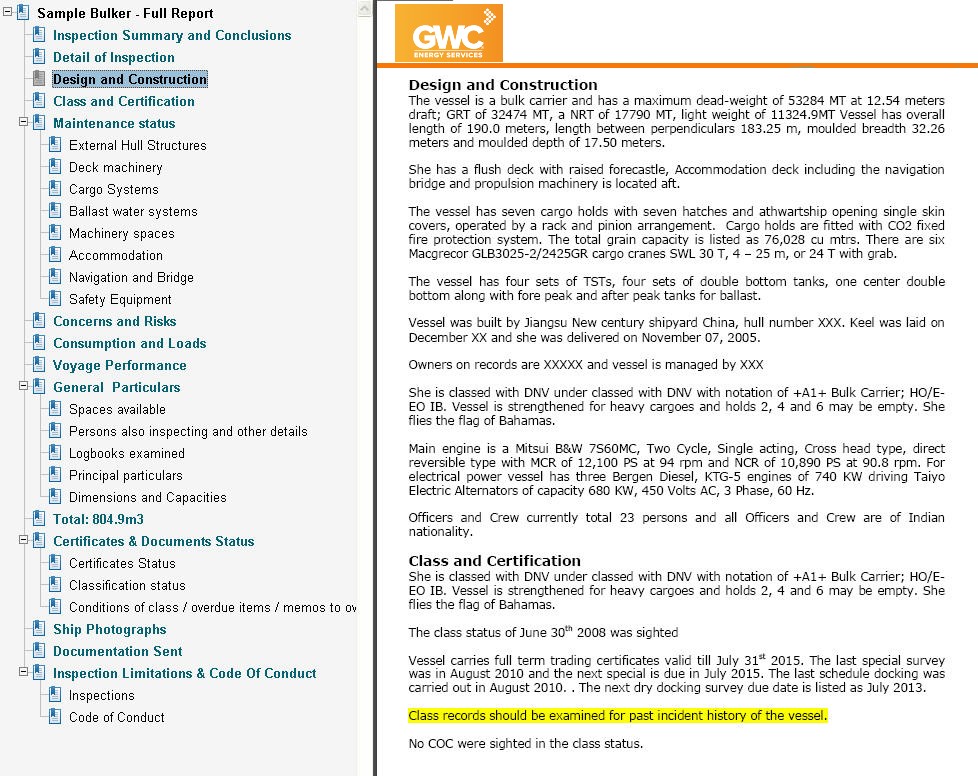 Bulk Carrier - GWC Energy